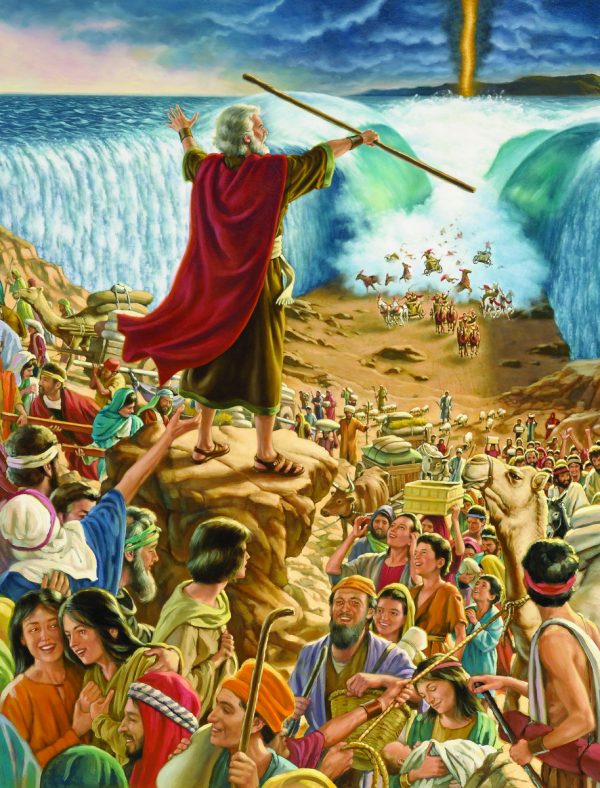 Moses parts the Red Sea allowing the Israelites to safely escape the ...